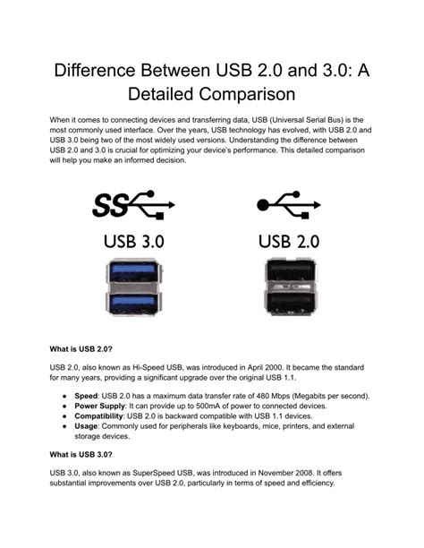 Ppt Difference Between Usb 2 0 And 3 0 A Detailed Comparison Powerpoint Presentation Id