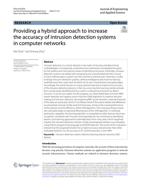 Pdf Providing A Hybrid Approach To Increase The Accuracy Of Intrusion Detection Systems In