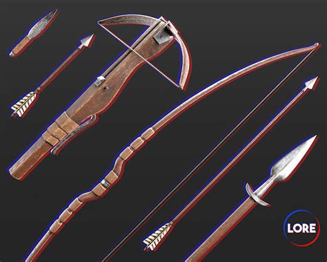 Medieval Collection Common Ranged Weapons Vr Ar Low Poly Cgtrader