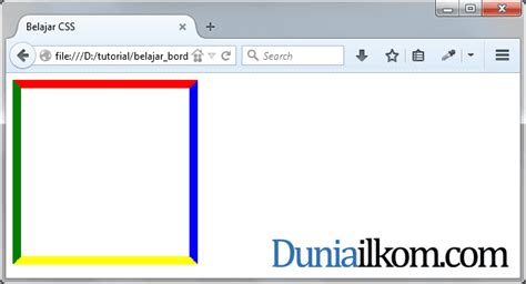 Tutorial Css Cara Membuat Garis Tepi Html Border Duniailkom