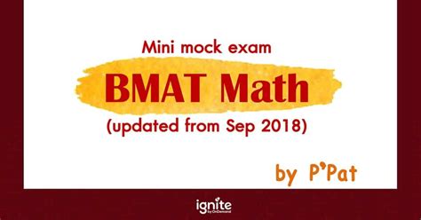 Mini Mock Exam Bmat Math Byppat Ignite By Ondemand