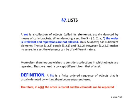 Lecture Notes On Lists Honors Discrete Mathematics Mad 2104 Docsity