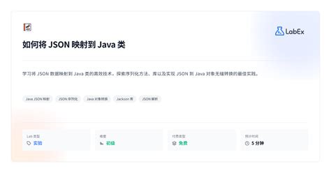 如何将 Json 映射到 Java 类 Labex