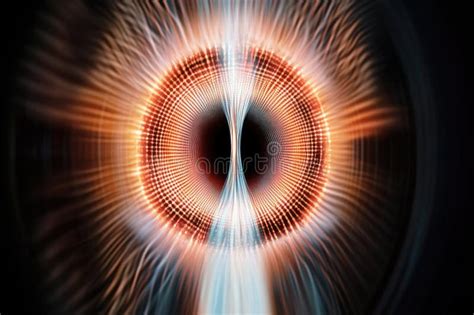 Abstract Symmetrical Light Pattern With Glowing Radial Design Stock