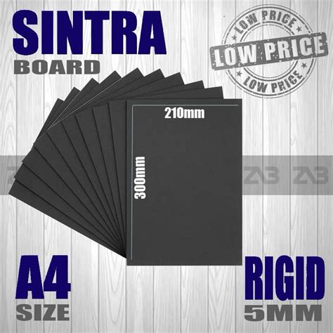10 Pcs 5mm Sintra Board Black Rigid A4 A3 A2 A5 Size Shopee