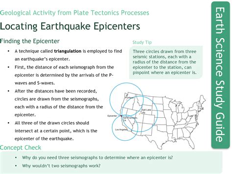 Locating Earthquake Epicenters Ck 12 Foundation Worksheets Library