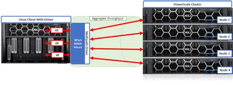 configuring the client nfs mounts dell multipath client driver