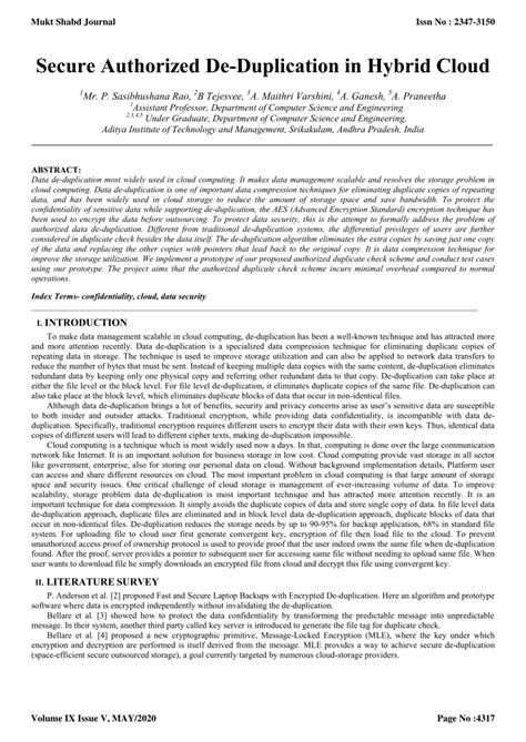 Pdf Secure Authorized De Duplication In Hybrid Cloud