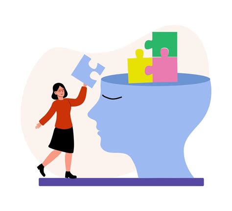 Understanding The Mind Through Puzzle Pieces In A Creative Illustration
