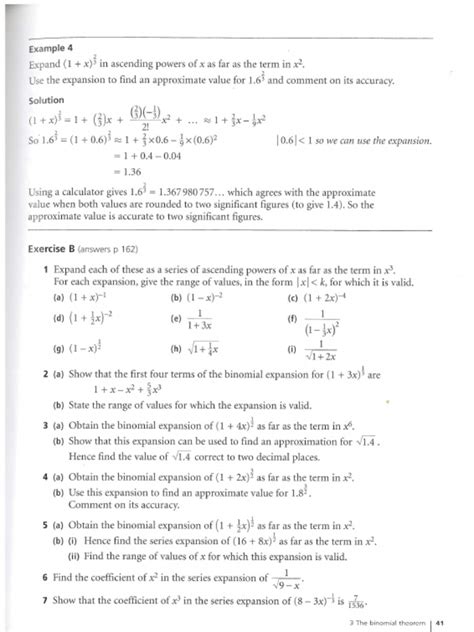 The Binomial Theorem Exercise B Pdf The Binomial Theorem Exercise B Pdf