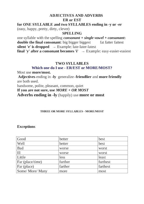 doc adjectives and adverbs comparisons exceptions dokumen tips
