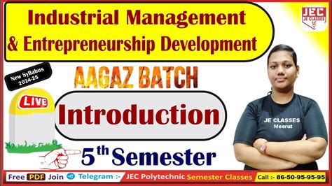 Imed Industrial Management And Entrepreneurship Development Upbte 5th Semester Introduction