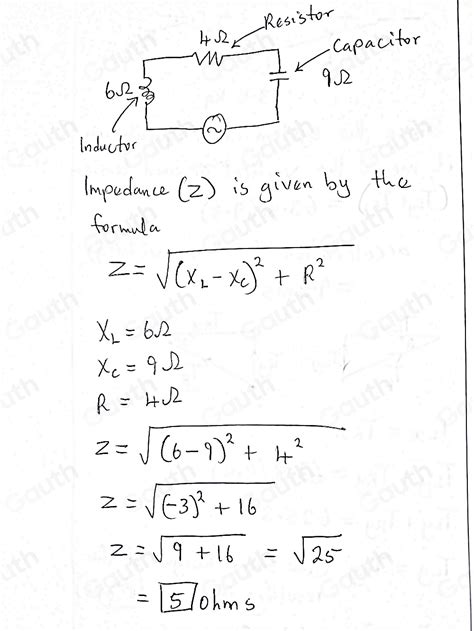 Solved Modeling Real Life Find The Impedance Of The Series Circuit The Impedance Of The