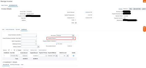 Having A Default Payment Reason For A Specific Pay Group In Manage Invoices Oracle Forums