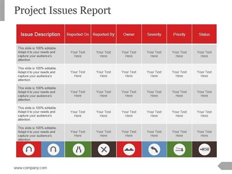 Project Issues Report Ppt PowerPoint Presentation Styles