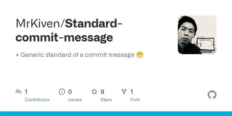 github mrkiven standard commit message sunny generic standard of a