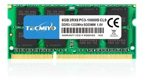 Memoria Ram Tecmiyo 8 Gb Ddr3 1333 Sodimm Pc3 10600s Laptop Cuotas