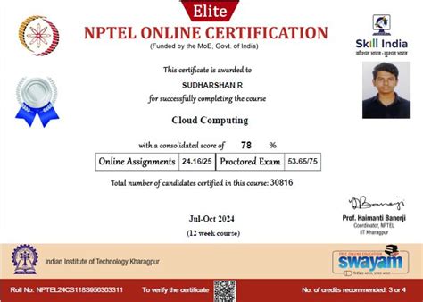 Sudharshan R On Linkedin Happy To Have Completed The Nptel 12 Week