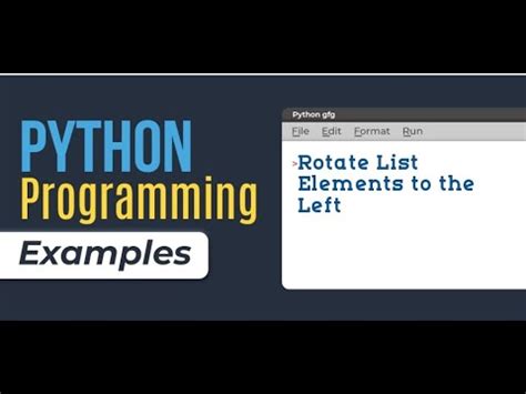 Rotate List Elements To The Left Python Interview Programs Python Programs Python