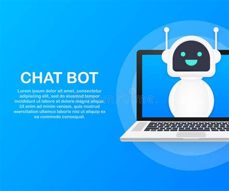 Chat Bot Using Laptop Computer Robot Virtual Assistance Of Website Or