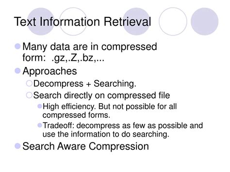 Ppt Transform Based And Search Aware Text Compression Schemes And Compressed Domain Text
