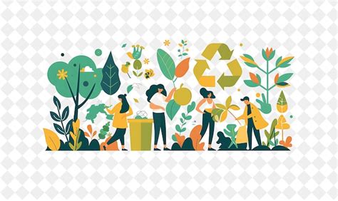 생태 친화적 인 환경주의자 Characters Protecting And Png People In Daily Work Illustration 프리미엄 Ai 생성 Psd