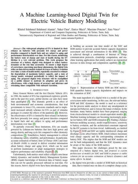 Amachinelearning Baseddigitaltwinforelectric Pdf Deep Learning Electric Vehicle