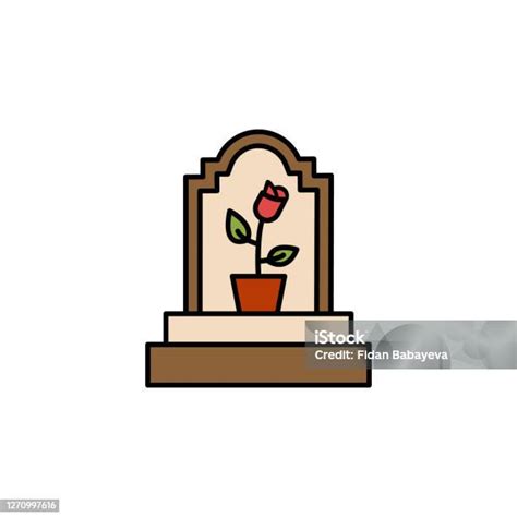 무덤 꽃 윤곽 아이콘 자세한 데스 일러스트레이션 아이콘 세트입니다 웹 로고 모바일 앱 Ui Ux에 사용할 수 있습니다 고대의에 대한 스톡 벡터 아트 및 기타 이미지 Istock