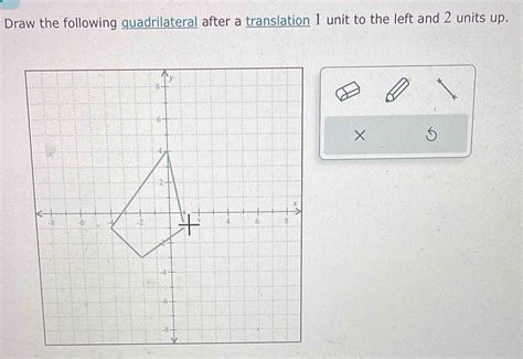 Solved Draw The Following Quadrilateral After A Translation 1 Unit To The Left And 2 Units Up