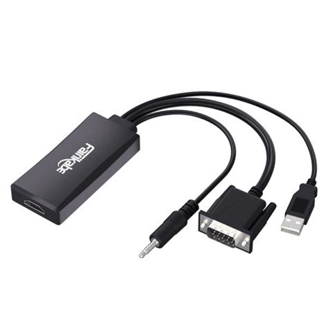 Getuscart Fairikabe Vga To Hdmi Adapter With Audio Pc Vga Output Source To Tv Monitor With