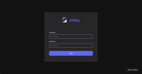 Jobby App Codesandbox