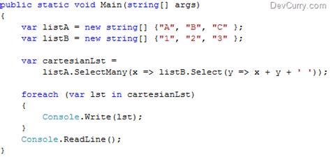 Microsoft Technology Linq Generate A Cartesian Product