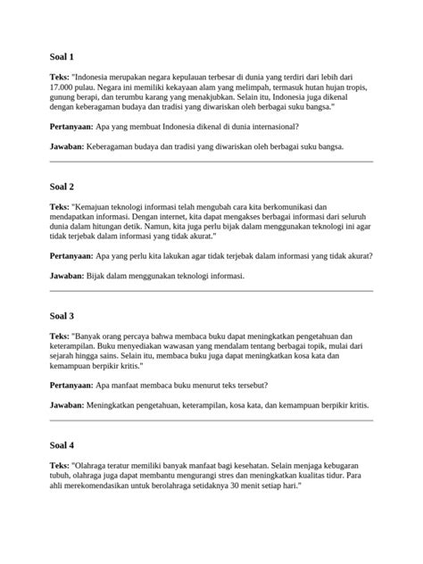 Soal Literasi Contoh Pdf