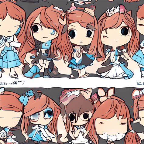 Simpatica Grafica Kawaii Chibi Di Alice Nel Paese Delle Meraviglie · Creative Fabrica