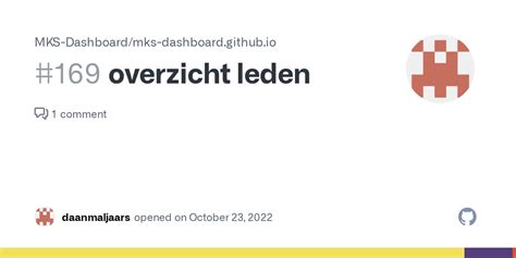 Overzicht Leden · Issue 169 · Mks Dashboardmks · Github