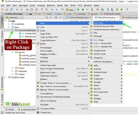 How To Create New Java Class In Android Studio Abhi Android