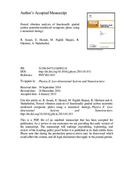 Pdf Forced Vibration Analysis Of Functionally Graded Beams Using Nonlocal Elasticity Bahar