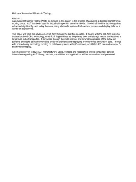 Pdf History Of Automated Ultrasonic Testing01 Dokumentips