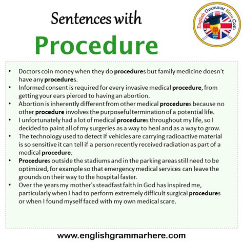 Sentences With Procedure Procedure In A Sentence In English Sentences