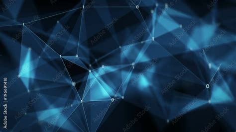 Abstract Binary Polygon Plexus Nodes Connections Network For Visuals Vj Internet Presentations