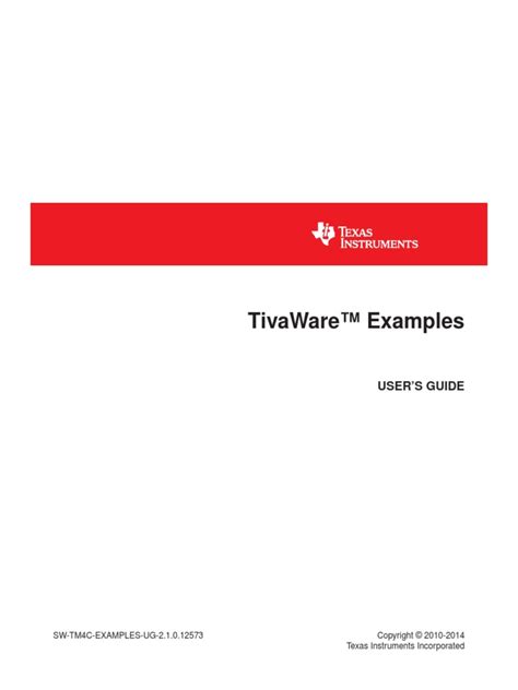 Sw Tm4c Examples Ug 21012573 Pdf License Computing