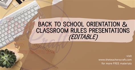 Back To School Orientation And Classroom Rules Presentations Editable The Teachers Craft