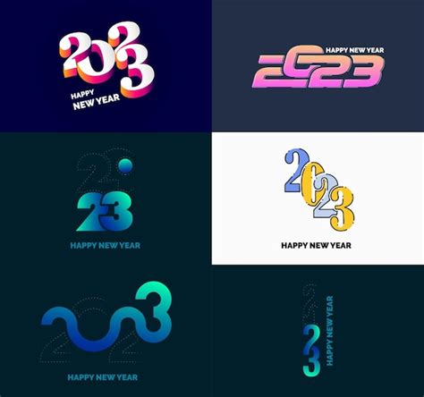 Free Vector Big Collection Of 2023 Happy New Year Symbols Cover Of Business Diary For 2023