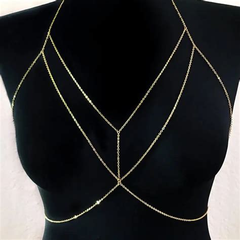 New High Quality Women Rhinestone Crystal Gold Silver Cross Body Chain