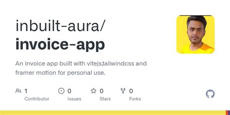 GitHub Inbuilt Aura Invoice App An Invoice App Built With Vitejs Tailwindcss And Framer
