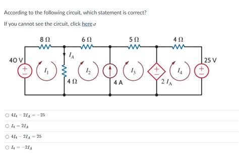 Solved According To The Following Circuit Which Statement