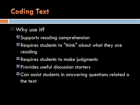 Coding Text Why Use