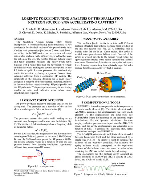 Pdf Lorentz Force Detuning Analysis Of The Spallation Neutron Source