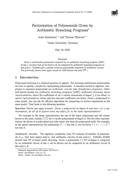 Factorization Of Polynomials Given By Arithmetic Branching Programs