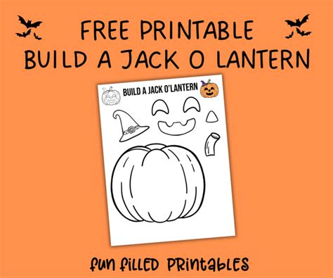 Free Build A Jack O Lantern Printable Halloween Craft Funfilledprintables